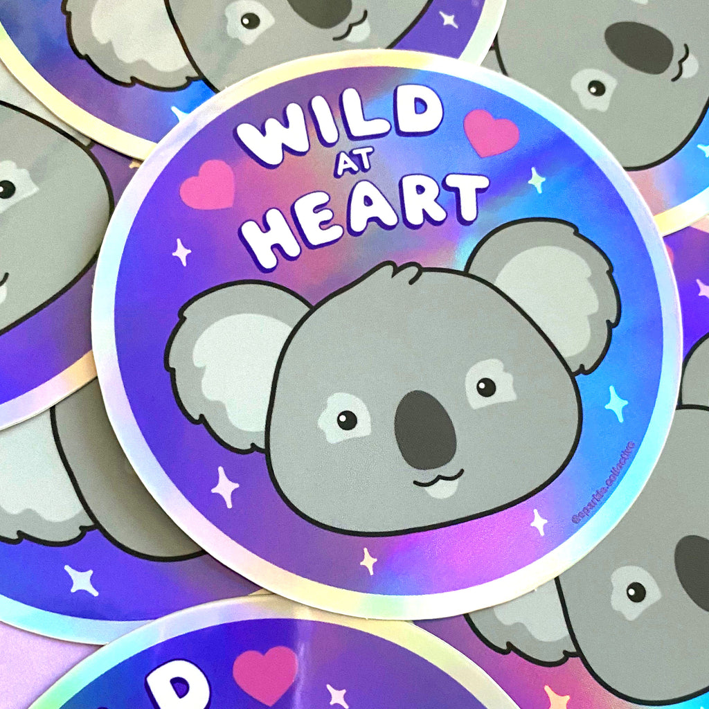 'Wild at Heart' Koala Holographic Sticker – Sparkle Collective