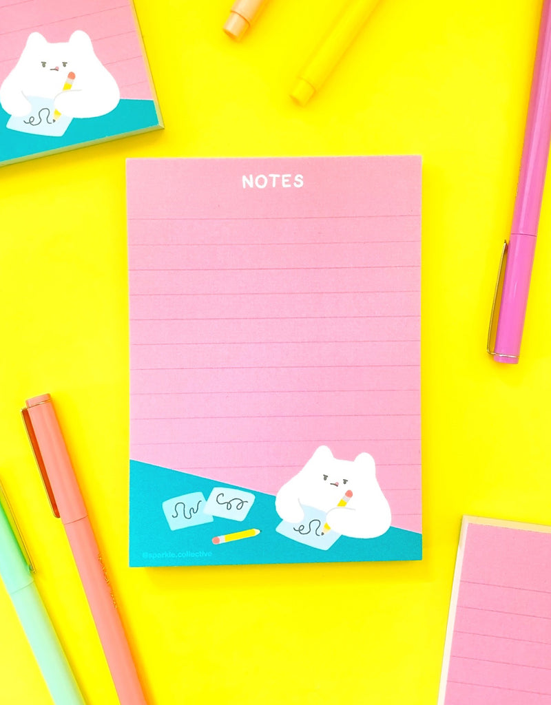Scribbling Cat Notepad – Sparkle Collective