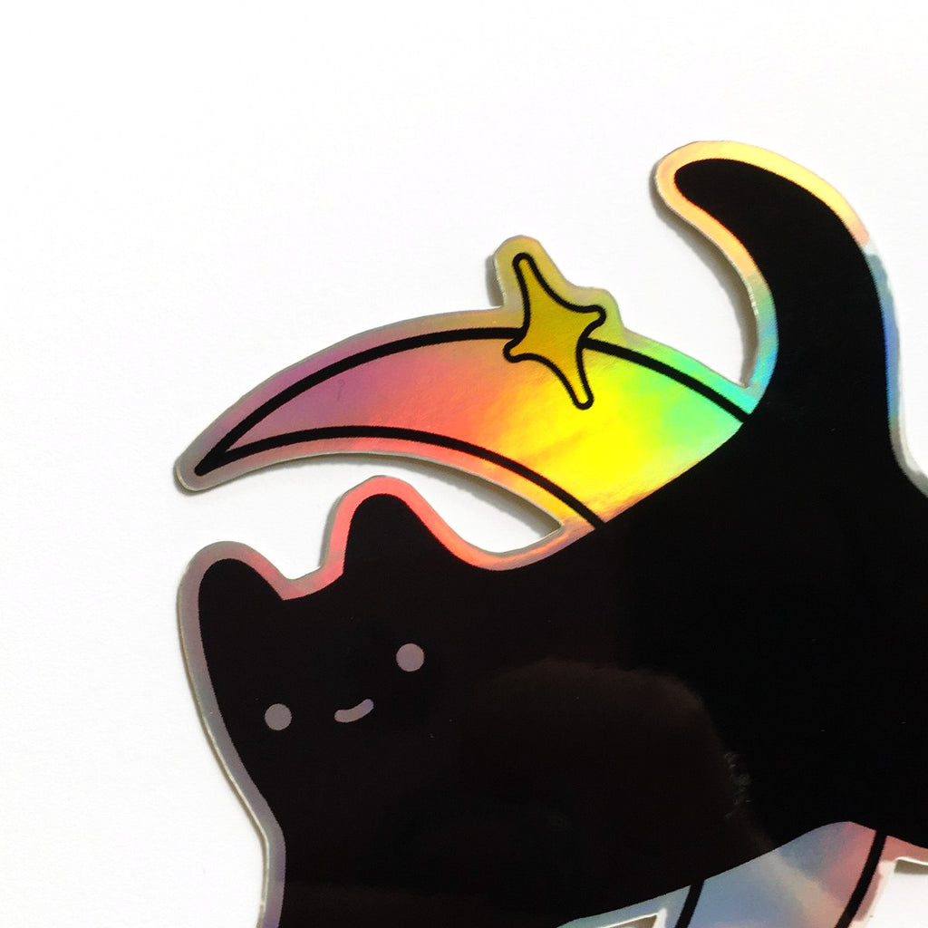 Midnight Baby Cat Holographic Sticker – Sparkle Collective