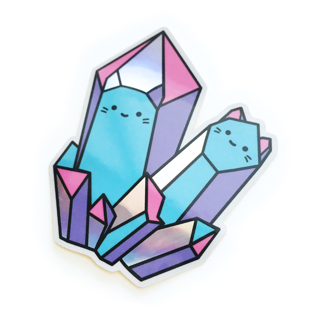Rainbow Crystal Cats Holographic Sticker – Sparkle Collective